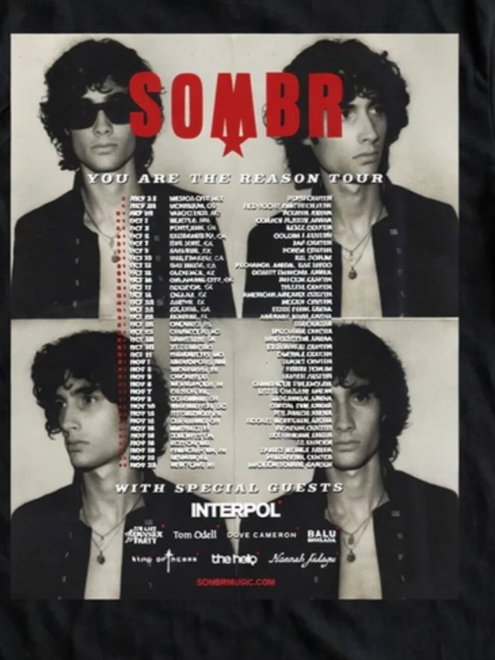 Gildan | Shirts | Sombr You Are The Reason Tour 226 Twosided Black ...